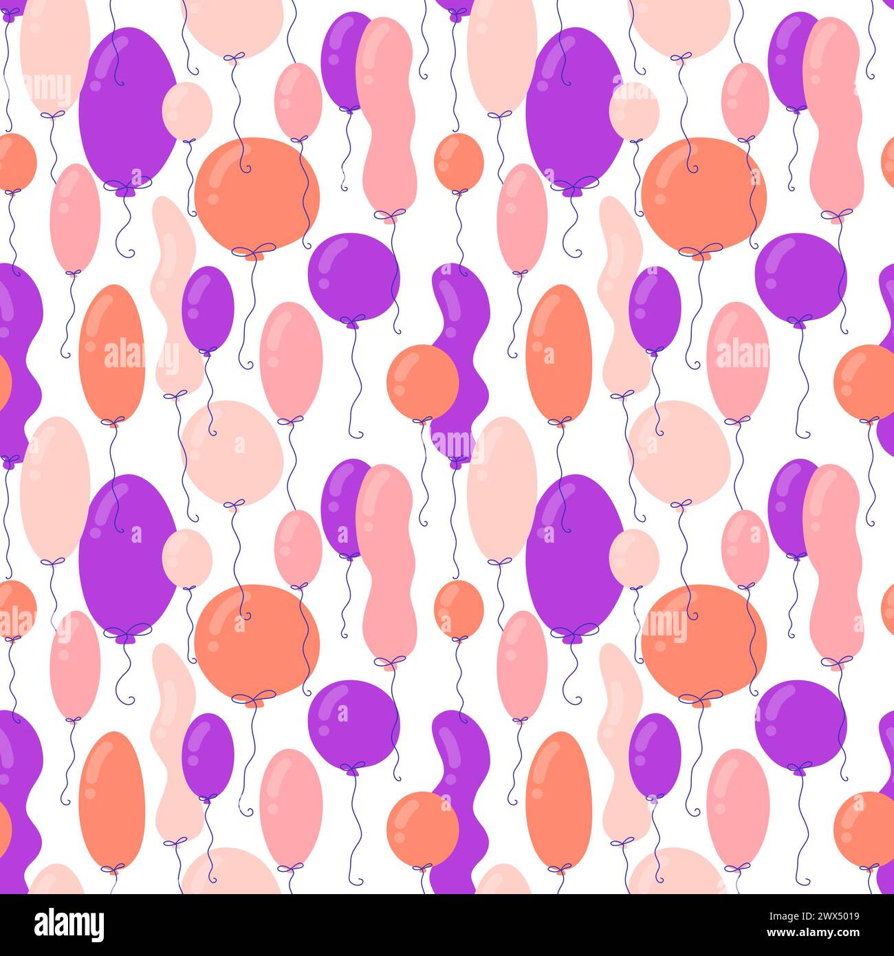 Birthday balloons seamless cartoon pattern for wrapping paper and ...