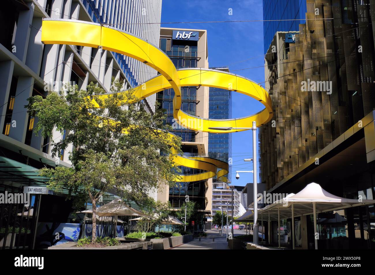 Perth: Street art above Karak Walk and cafes in central Perth Stock ...