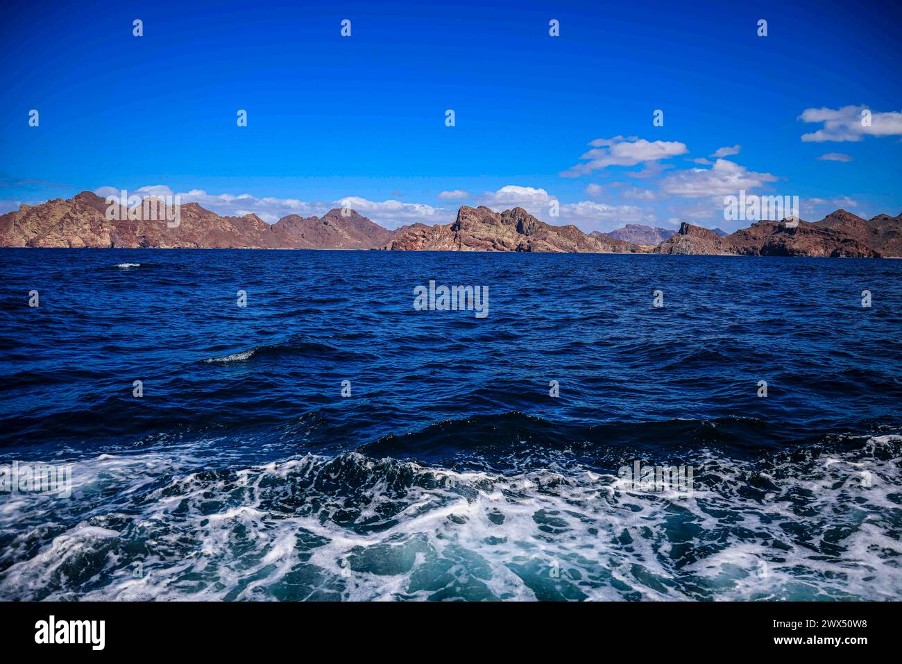 rock, hill and mountain rock formation on the seashore between Guaymas ...
