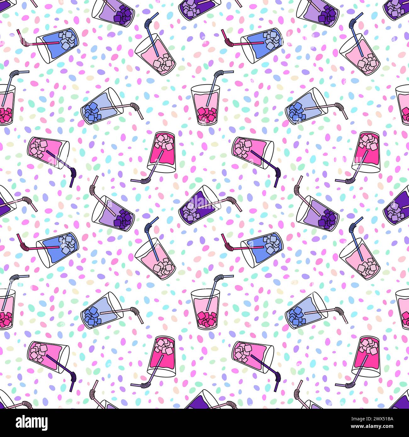 Summer print cocktails seamless ice pattern for wrapping paper and ...