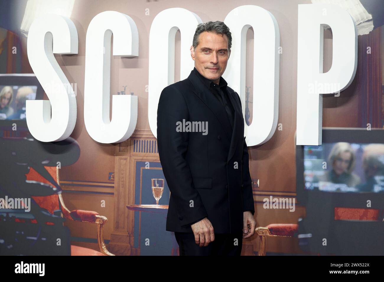 Rufus Sewell attends the Scoop World Premiere at Curzon Mayfair in West ...