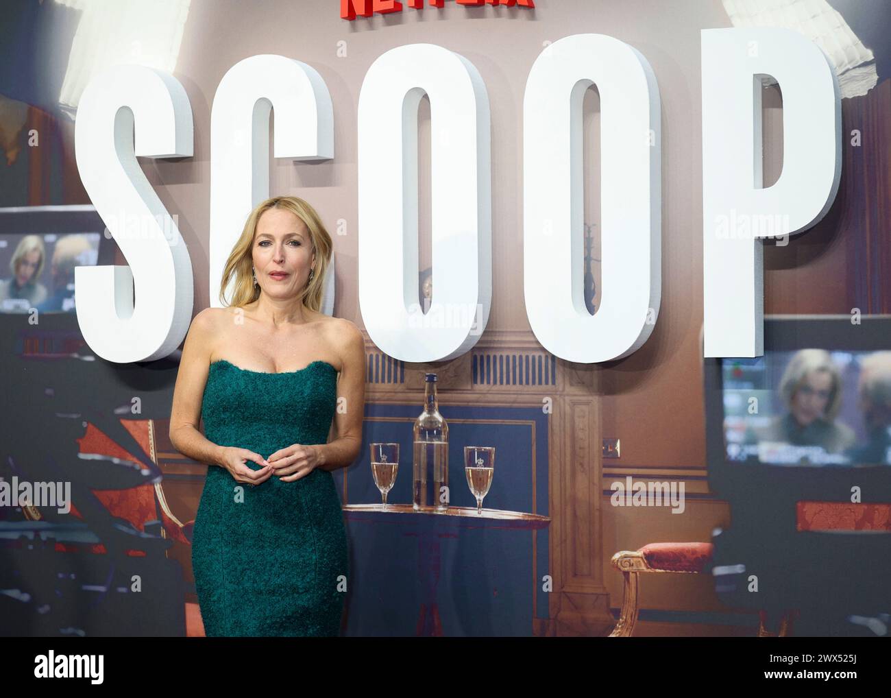 Gillian Anderson attends the Scoop World Premiere at Curzon Mayfair in ...