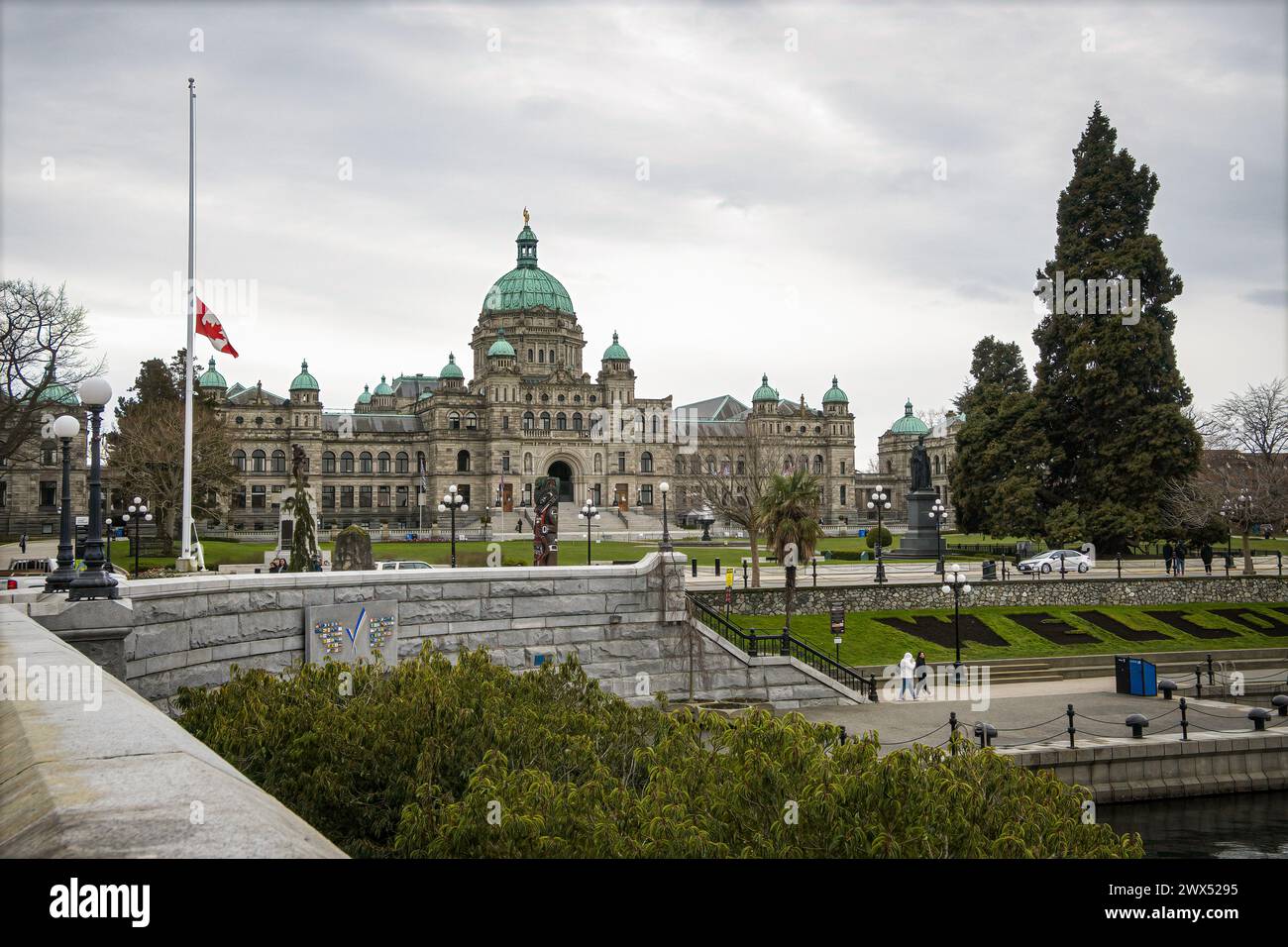 View of part of the Inner Harbor, with the Parliament building in the ...