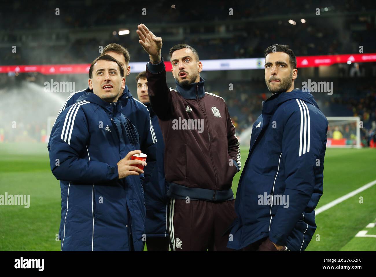 Madrid, Spain. 26th Mar, 2024. (L-R) Mikel Oyarzabal, Joselu, Mikel ...
