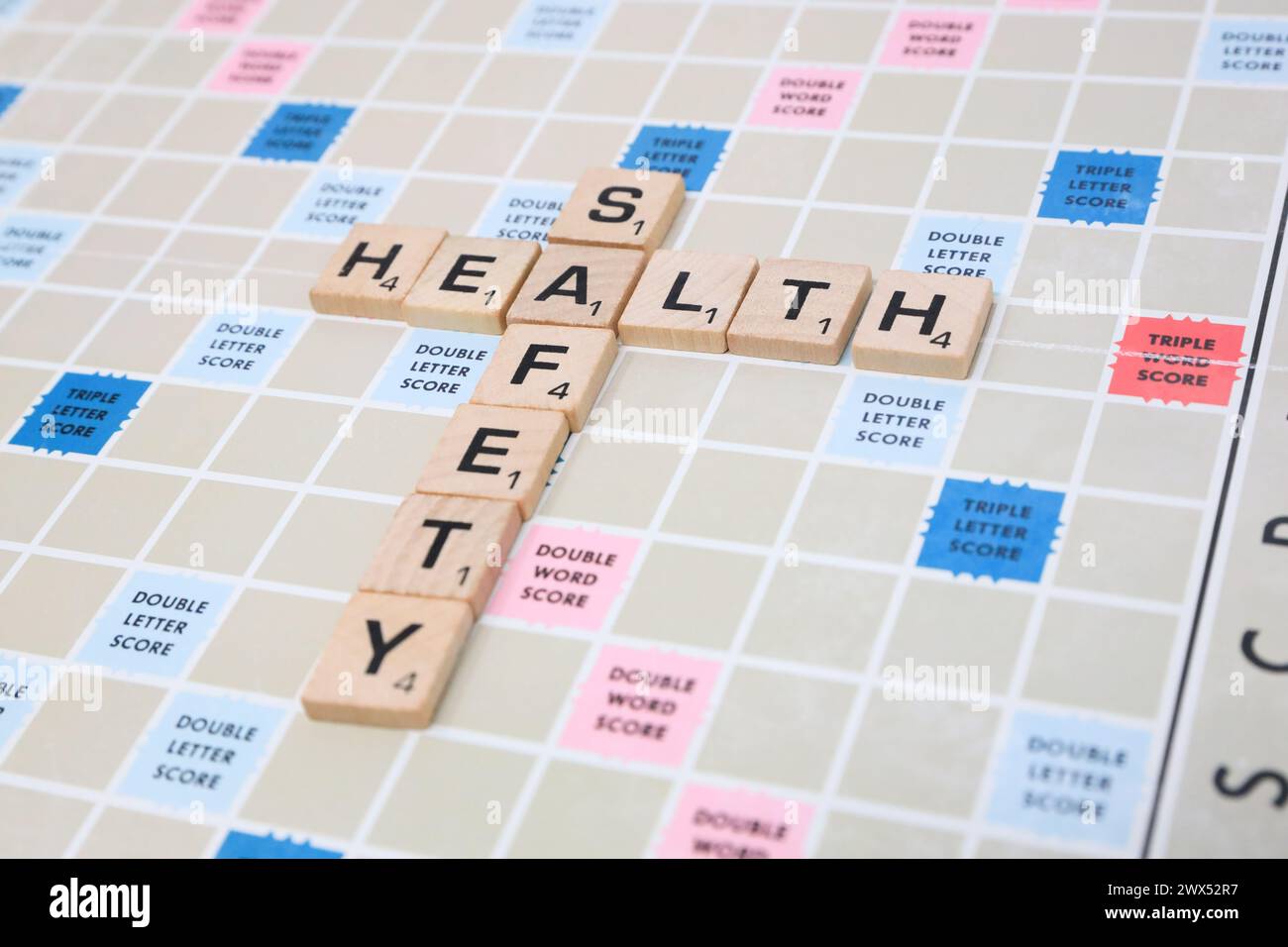 Word Tiles Spelling Common Themes Stock Photo - Alamy