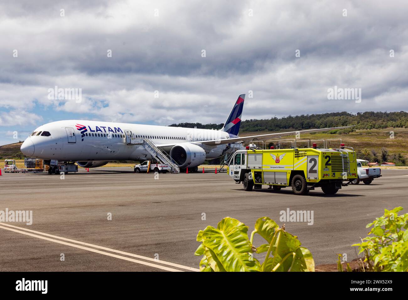 Easter Island, Chile. 31st Dec 2023. A Latam airline plane on the ...