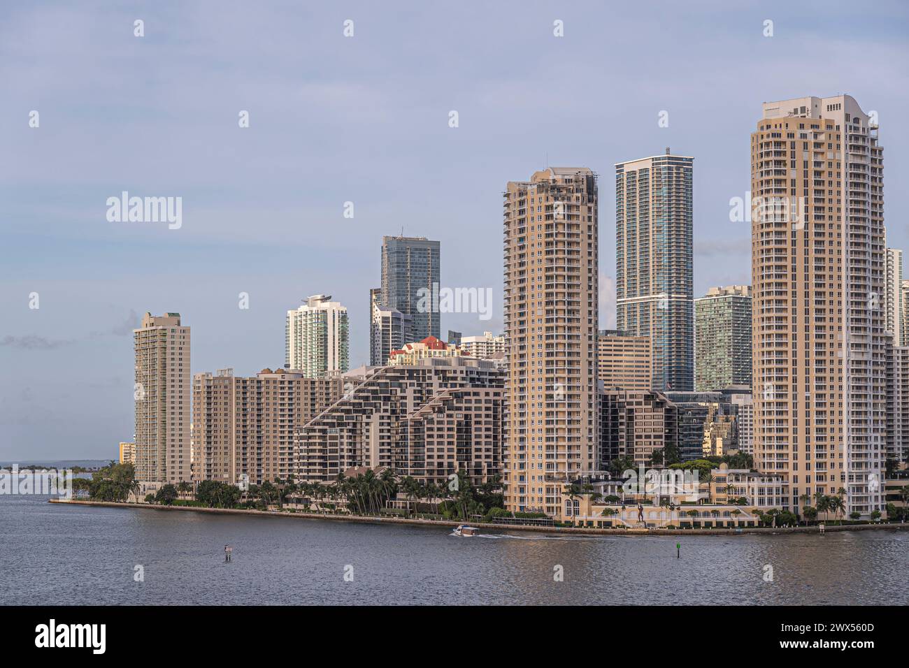 Miami, Florida, USA - July 29, 2023: High-rise buildings on Brickell ...