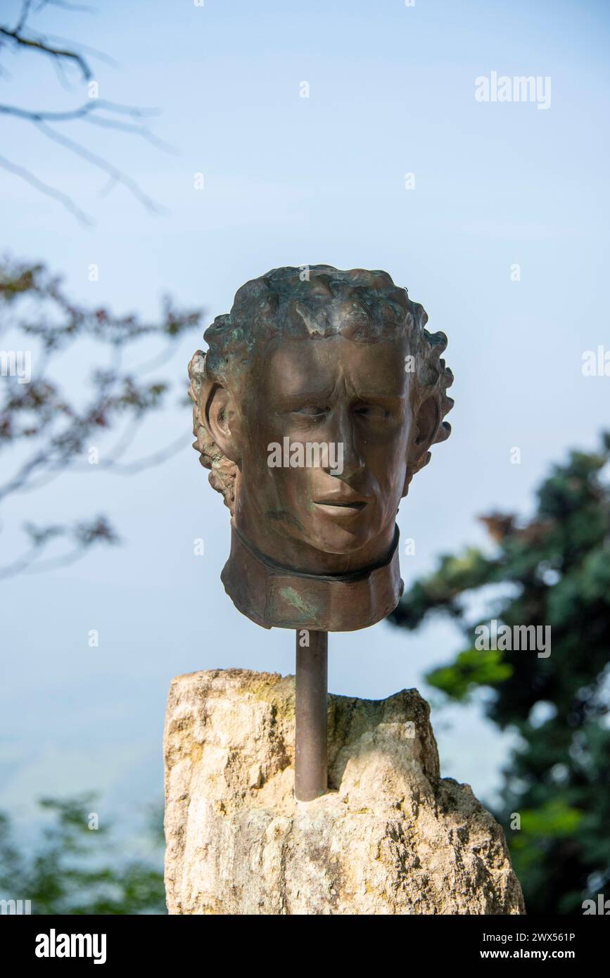 Head statue of F1 driver Ayrton Senna Stock Photo - Alamy