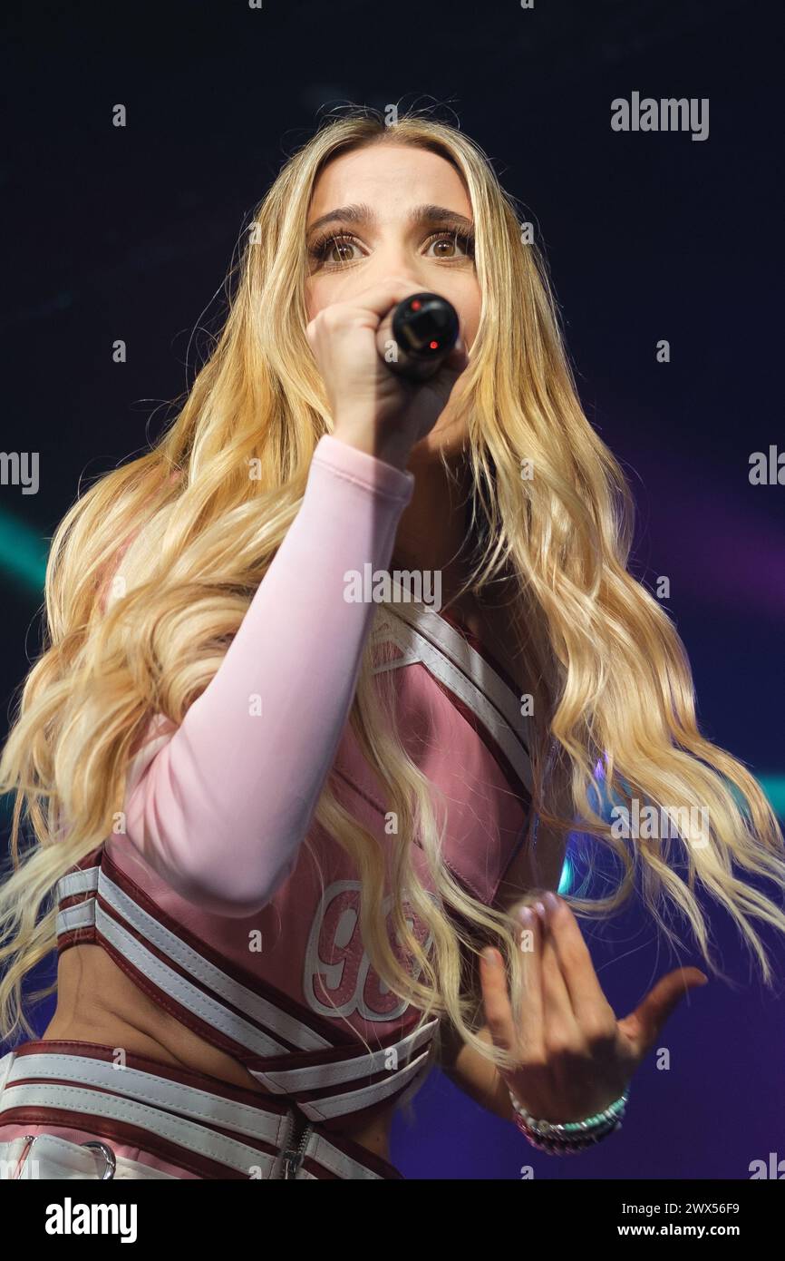 Paula Koops performs during her concert at La Riviera on February 25 ...