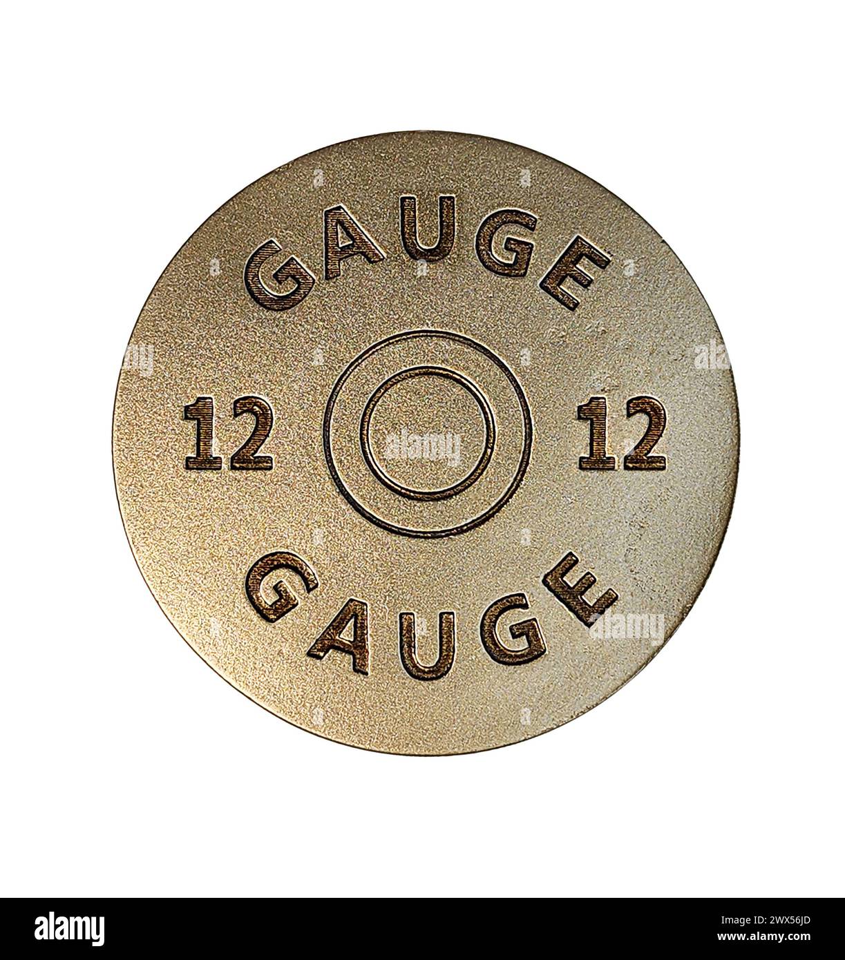 12 Gauge bullet end stamp Stock Photo - Alamy