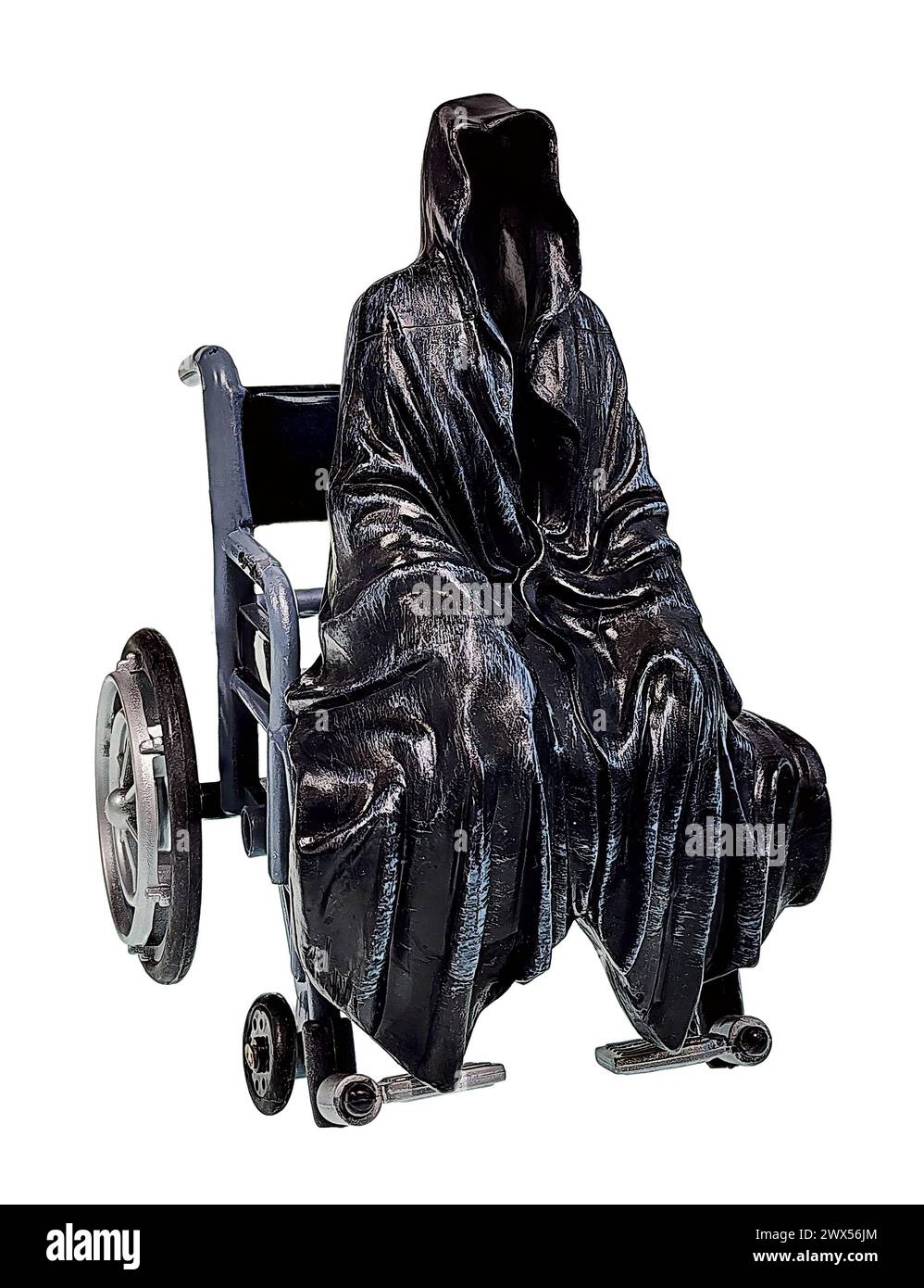 The impersonation of death as a figure in a wheelchair Stock Photo - Alamy