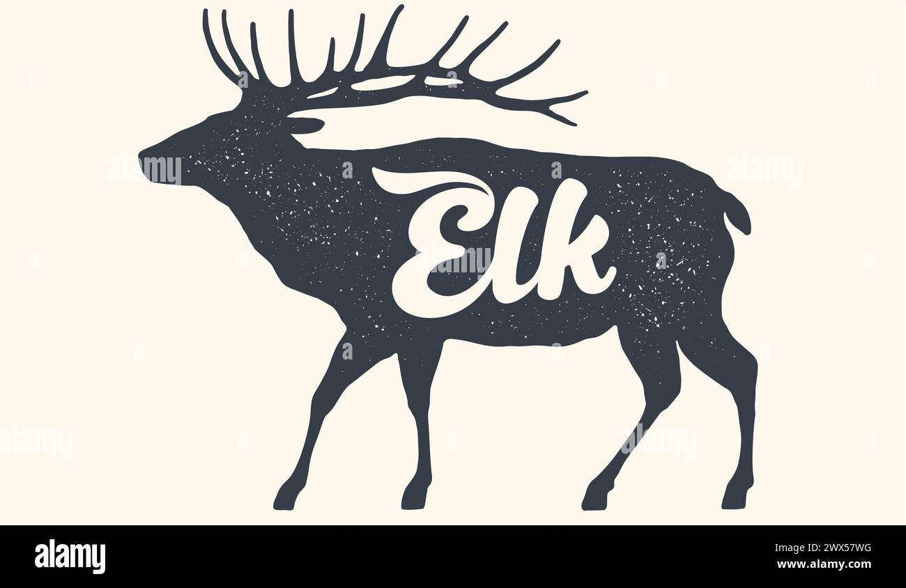 Elk. Lettering, typography Stock Vector Image & Art - Alamy