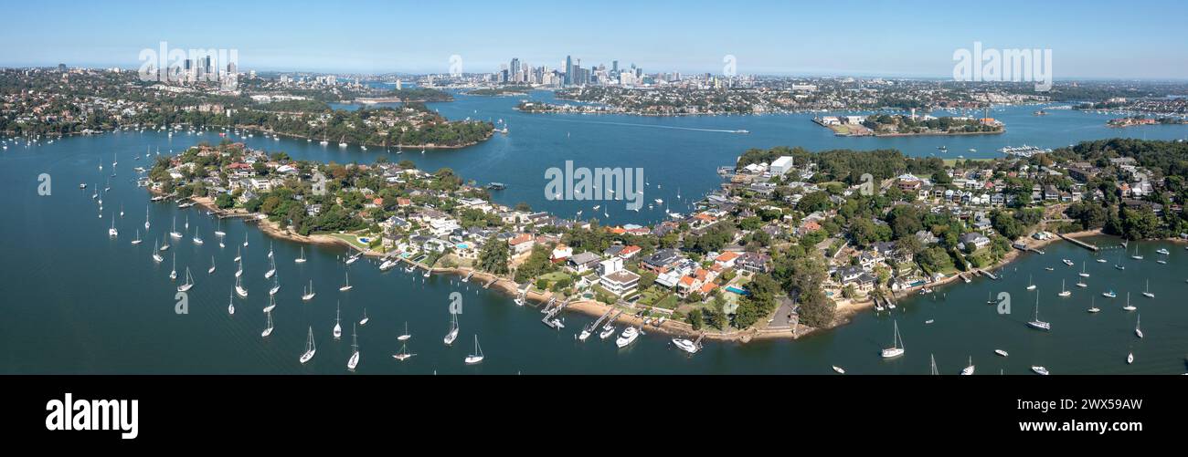 The Sydney suburb Woolwich and the lane cove and Parramatta rivers ...