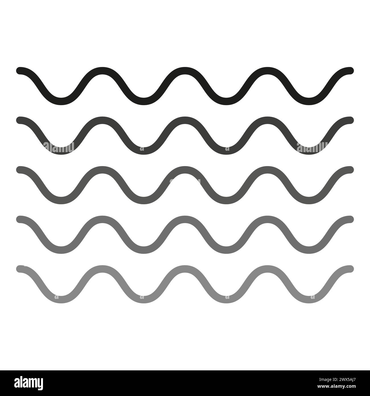 Abstract wavy lines pattern. Seamless wave design. Monochrome rhythmic curves. Modern decorative ...