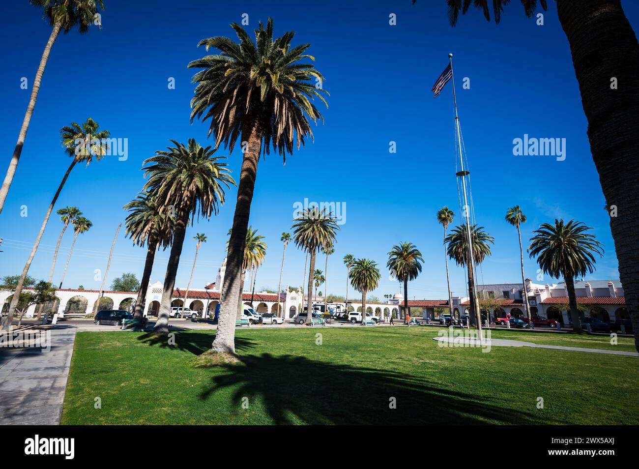 The historic town plaza in Ajo Arizona, USA Stock Photo - Alamy
