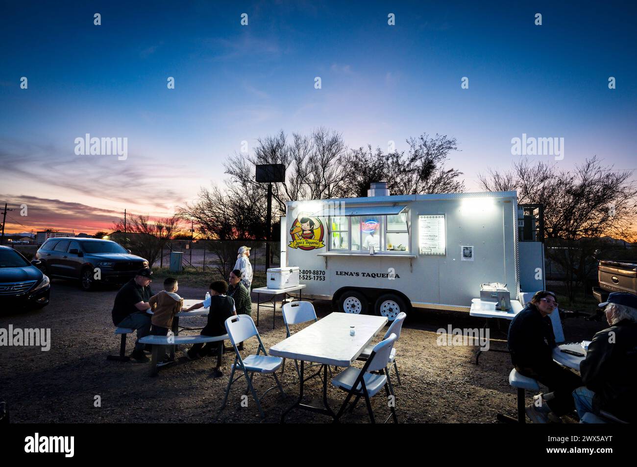 A roadside taco and Mexican food stand beside the highway. Why Arizona ...