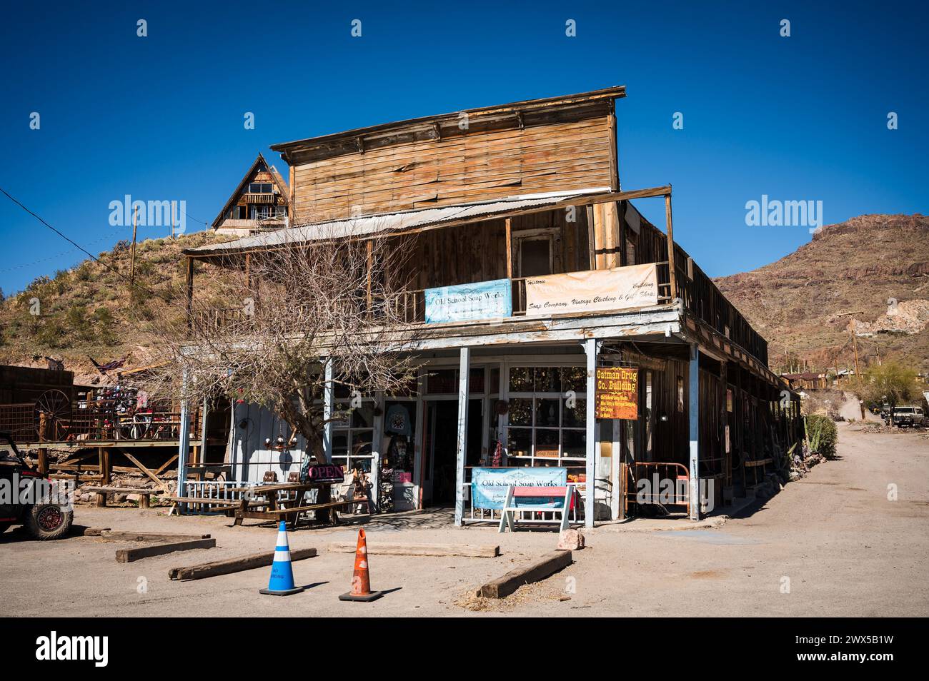 The historic gold mining town of Oatman Arizona, USA Stock Photo - Alamy