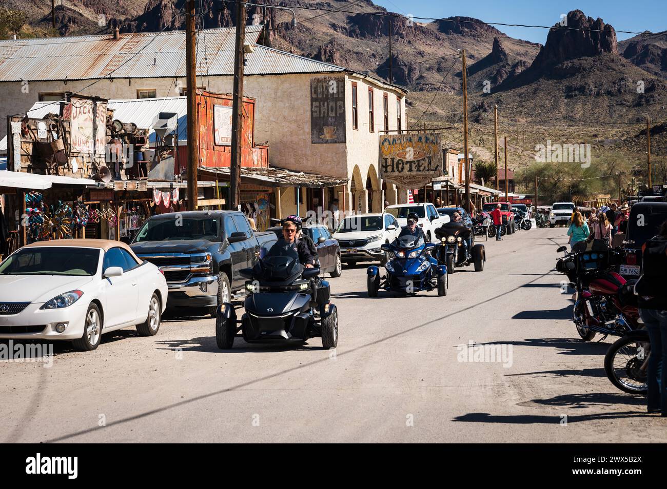 The historic gold mining town of Oatman Arizona, USA Stock Photo - Alamy