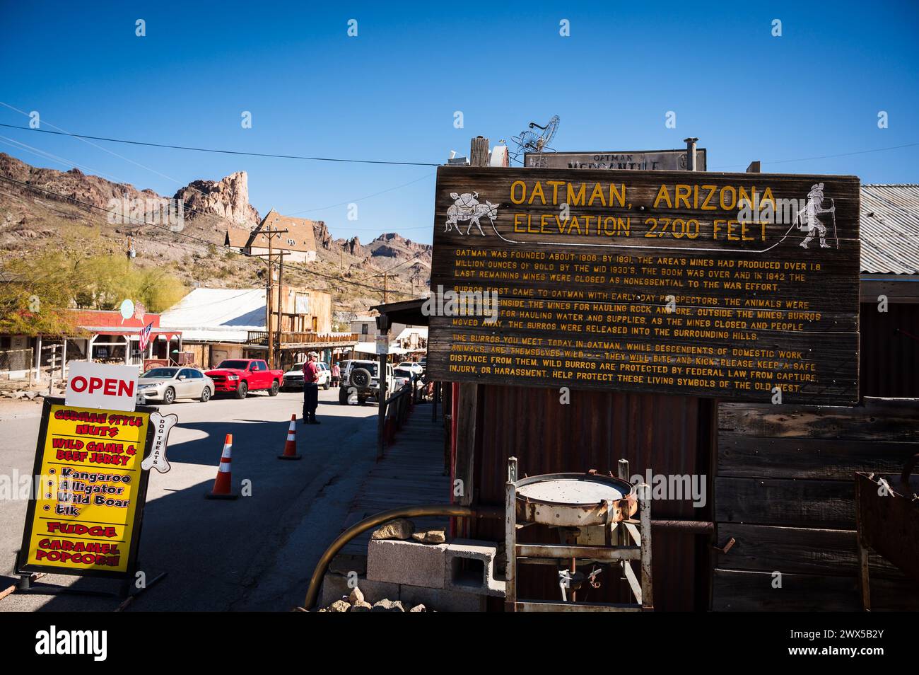 The historic gold mining town of Oatman Arizona, USA Stock Photo - Alamy