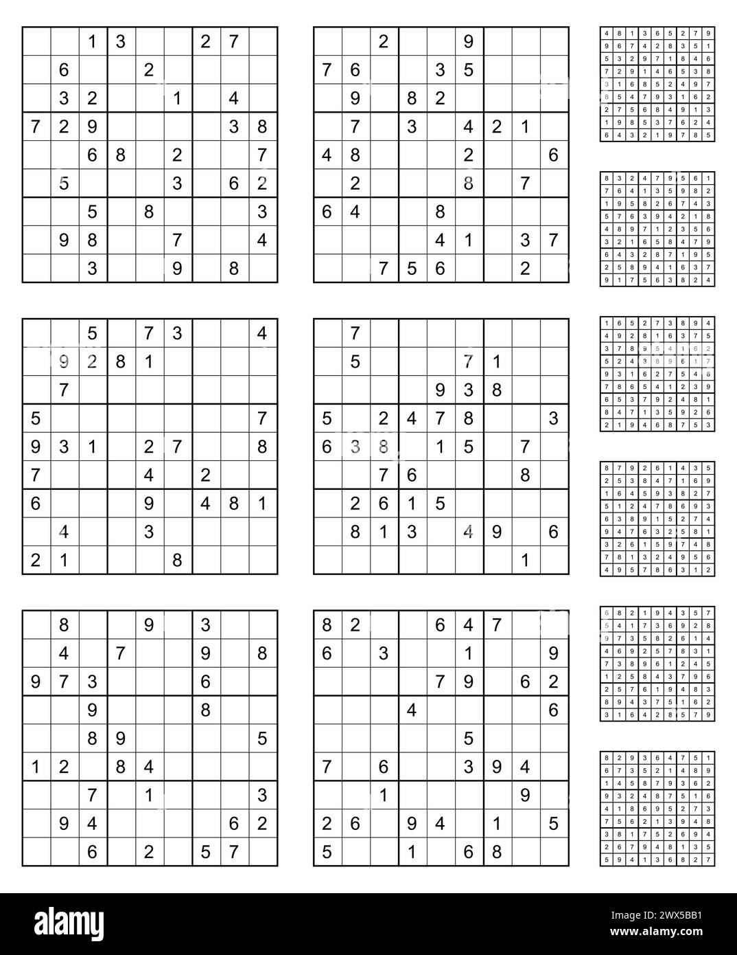 Sudoku game set with answers Stock Vector Image & Art - Alamy