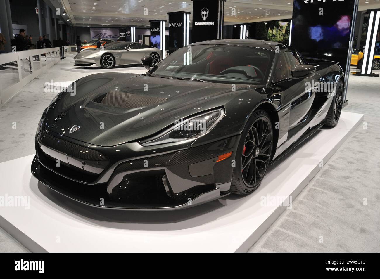 New York, USA. 27th Mar, 2024. Rimac Nevera on display at the New York ...