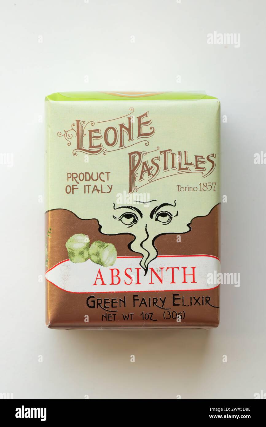 box of Absinthe flavored pastille candy from Italian brand Pastiglie ...