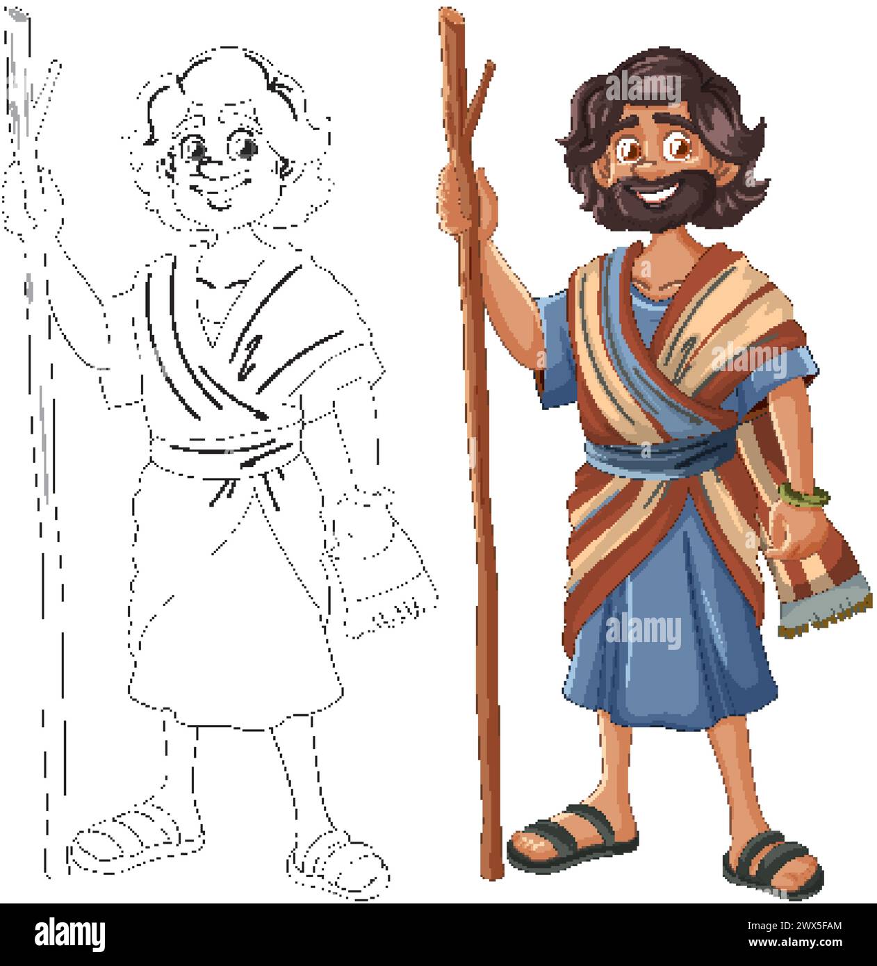 Illustration of a man in traditional ancient attire Stock Vector Image ...