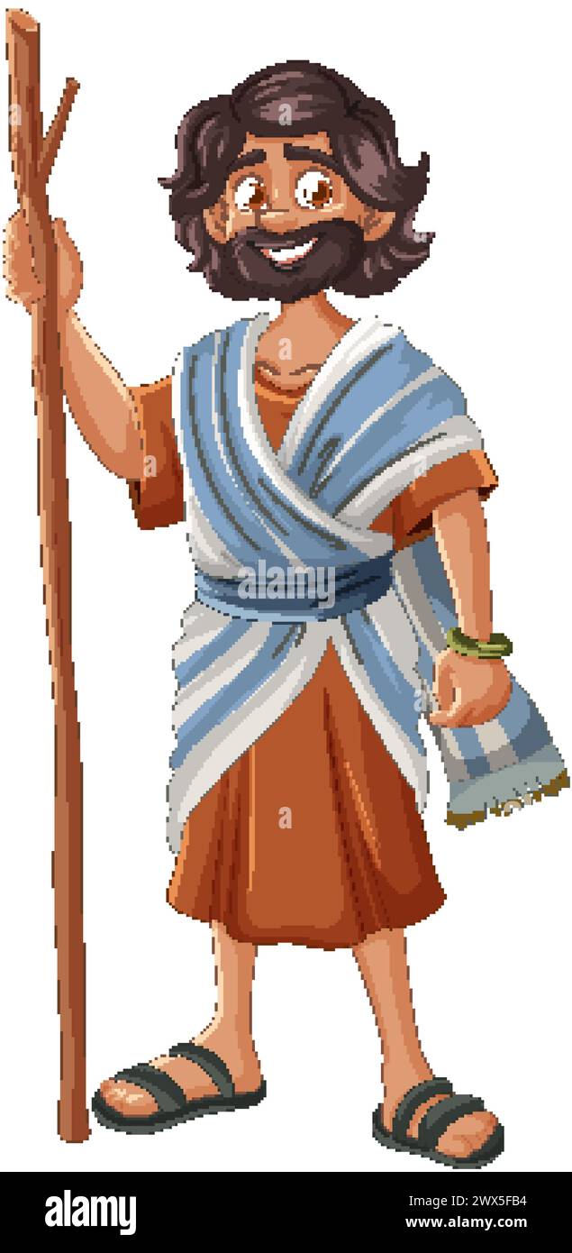 Cheerful cartoon man in traditional ancient attire Stock Vector Image ...