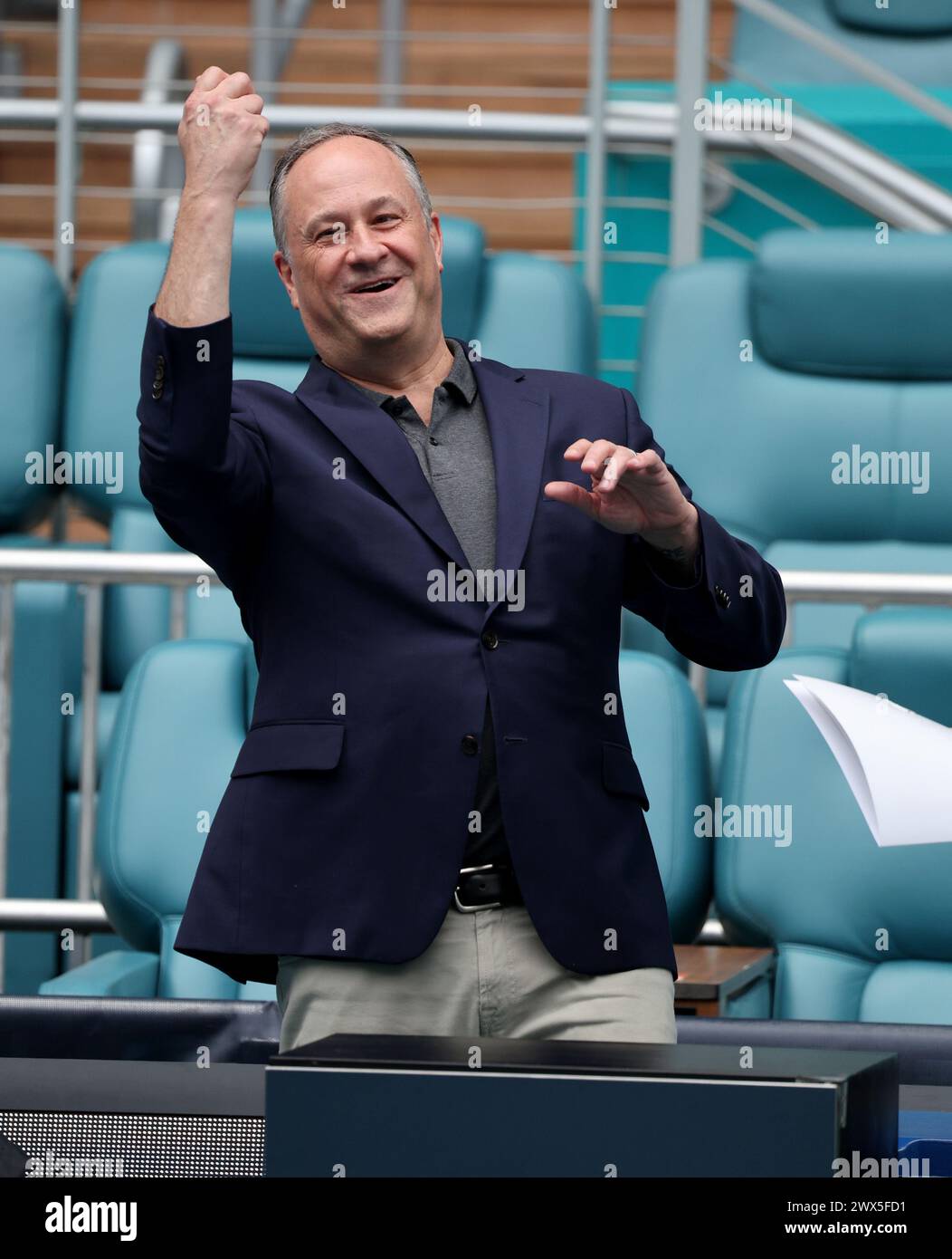MIAMI GARDENS, FLORIDA - MARCH 27: Second gentleman Doug Emhoff ...