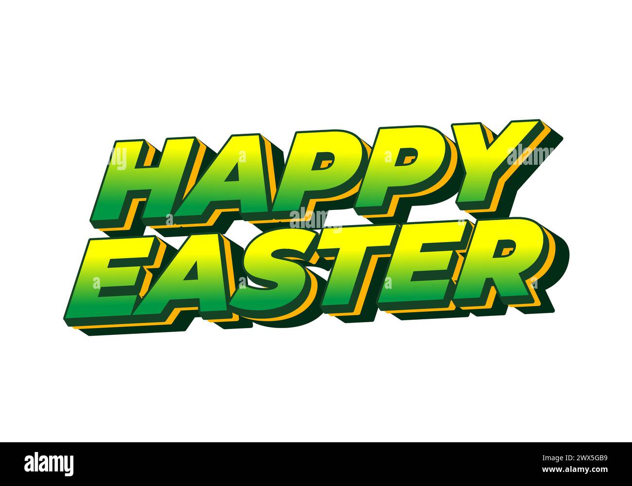 Happy easter. Text effect banner design in eye catching colors and 3 ...