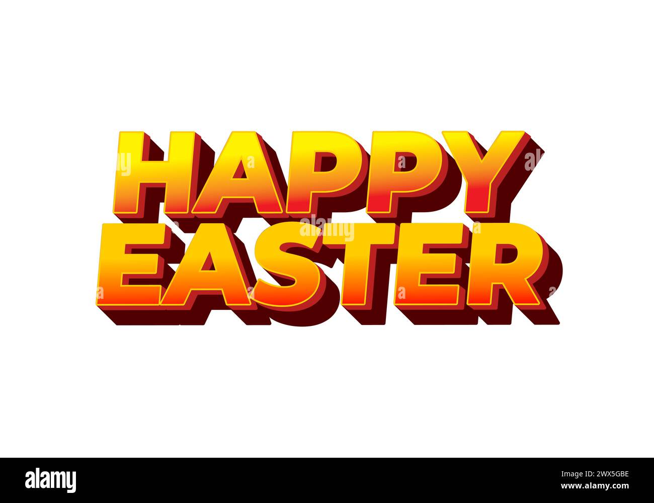 Happy easter. Text effect banner design in eye catching colors and 3 ...
