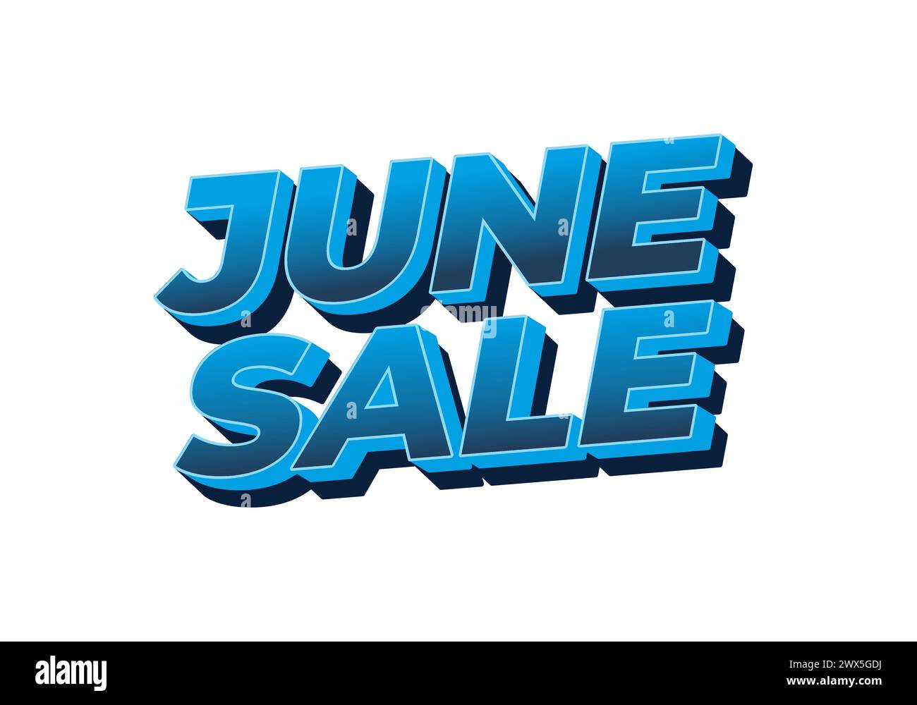 June sale. Text effect design in 3 dimensions style with eye catching ...
