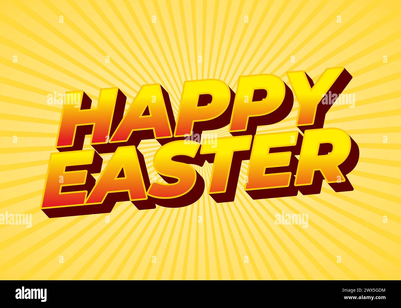 Happy easter. Text effect banner design in eye catching colors and 3 ...