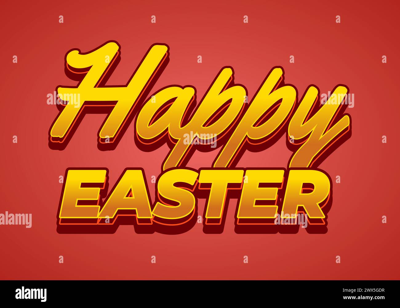 Happy easter. Text effect banner design in eye catching colors and 3 ...