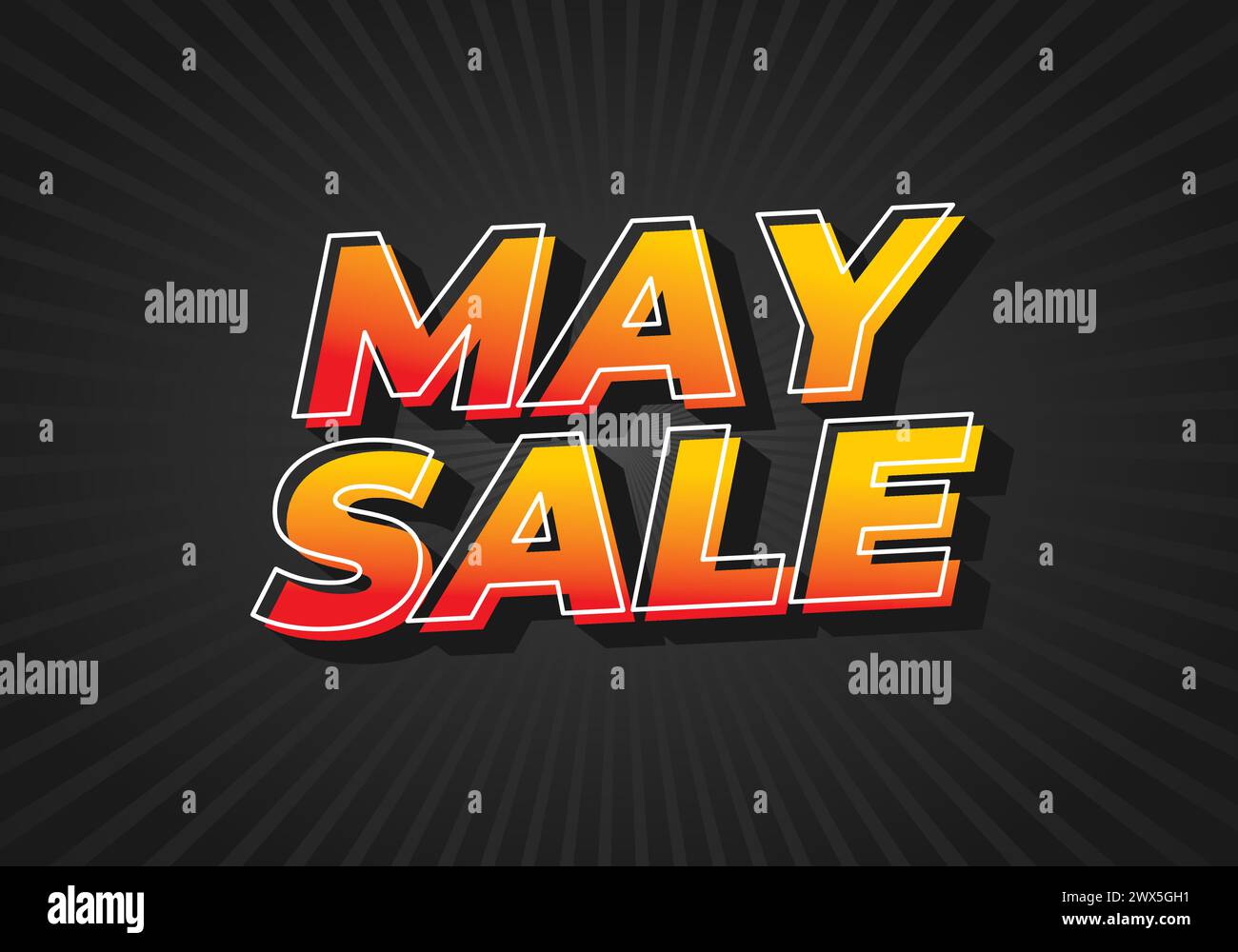 May sale. Text effect design in 3 dimensions style and eye catching ...