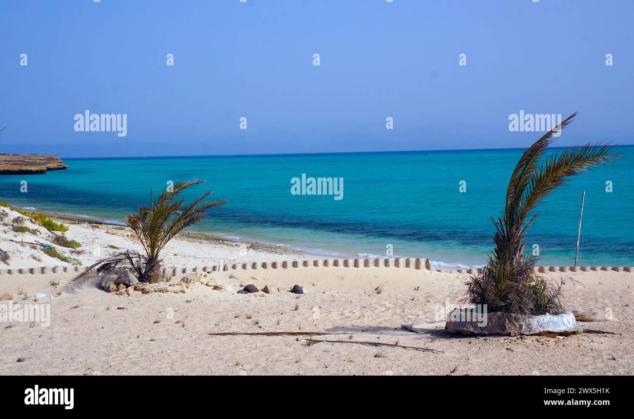 Moucha Island beach lookout across the Gulf of Tadjoura, Djibouti Stock ...