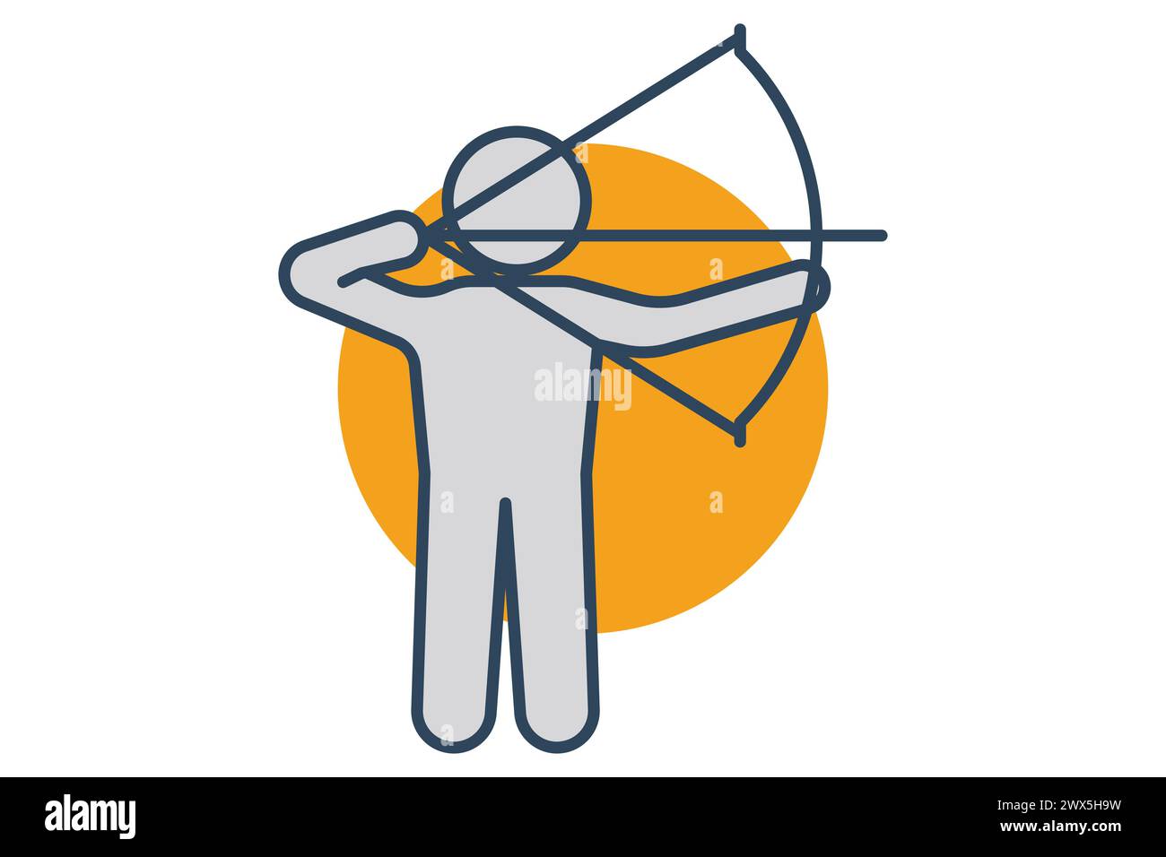 archery icon. man is shooting archery. icon related to sport, gym. flat ...