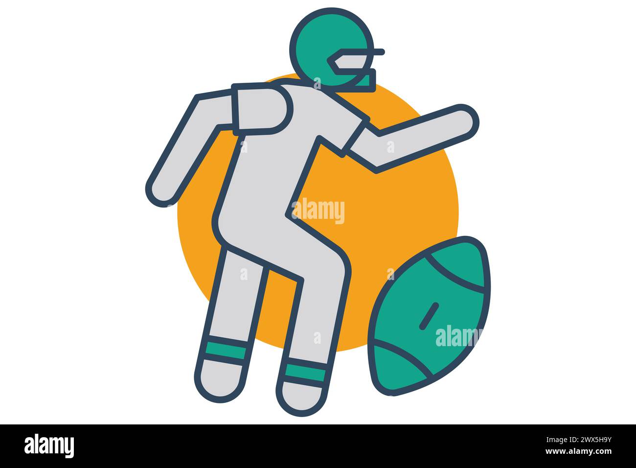 rugby player icon. icon related to sport, gym. flat line icon style ...