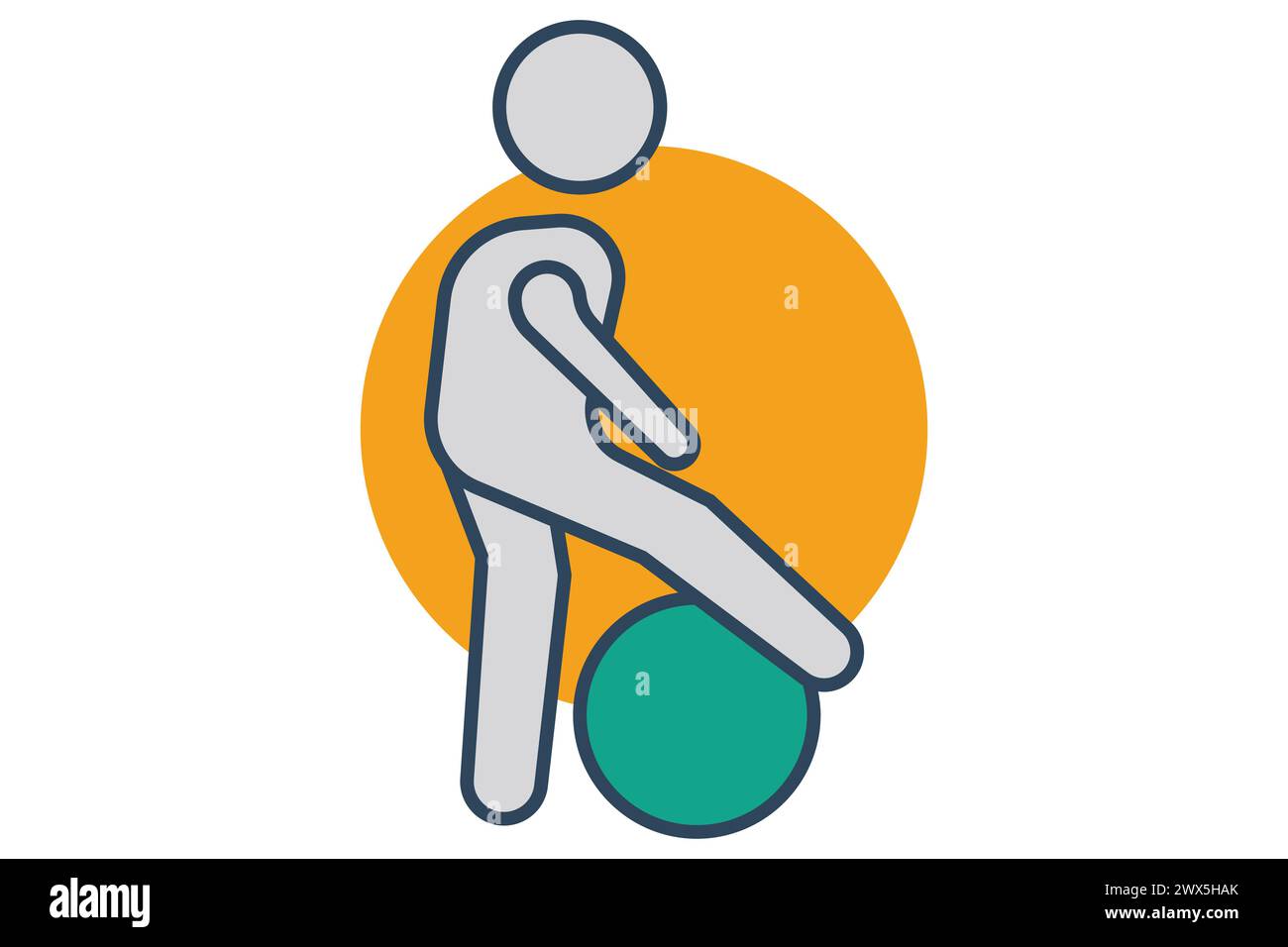 exercises ball icon. icon related to sport, gym, wellness. flat line ...