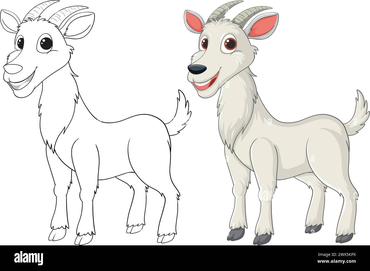 Vector illustration of a happy, smiling goat Stock Vector Image & Art ...