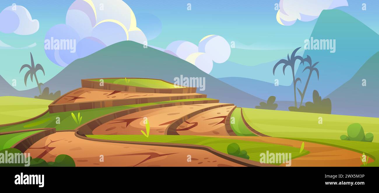 Drought and dead agriculture rice field landscape. Crop agriculture ...