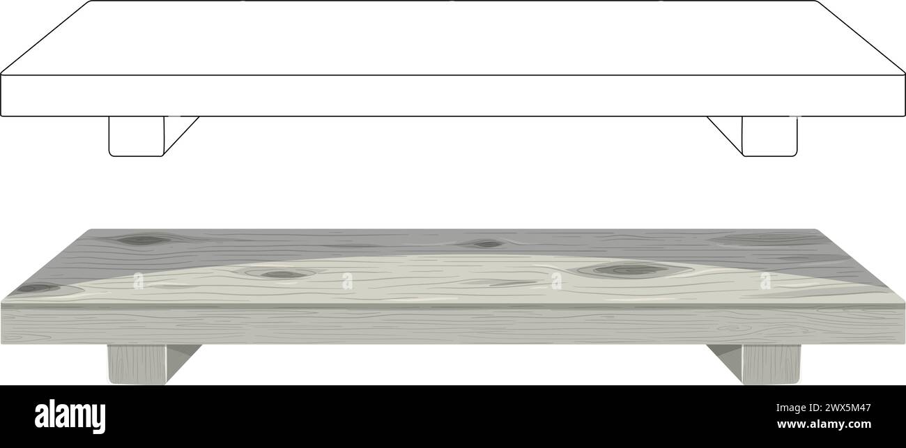 Vector illustration of two simple wooden tables Stock Vector Image ...