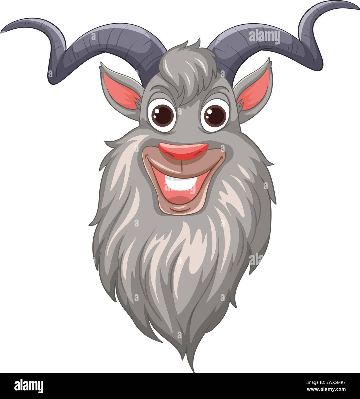 Vector graphic of a happy, smiling goat character Stock Vector Image ...