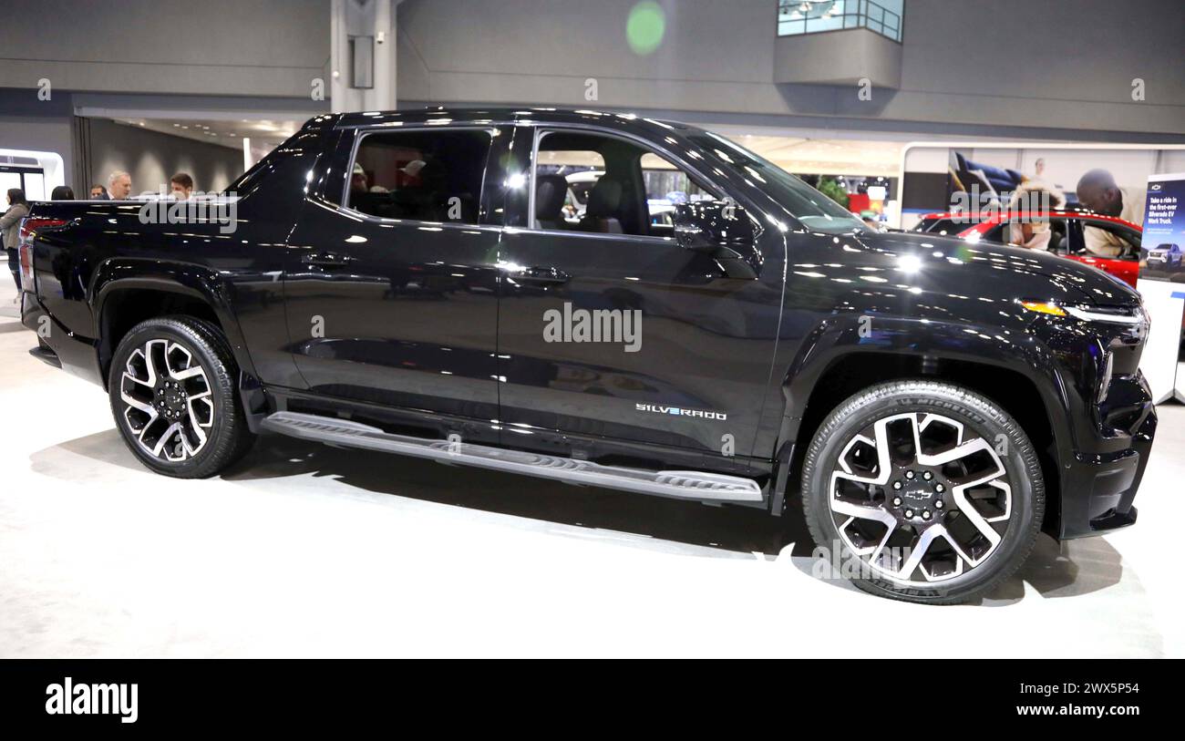 New York, New York, USA. 27th Mar, 2024. CHEVY SILVERADO EV RST seen at ...