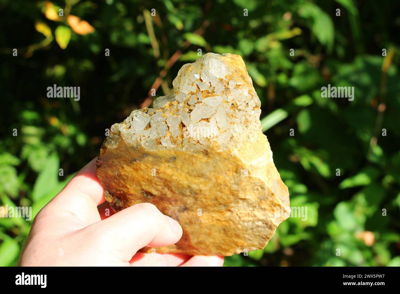 Large crystals of rhinestone on flint Stock Photo - Alamy