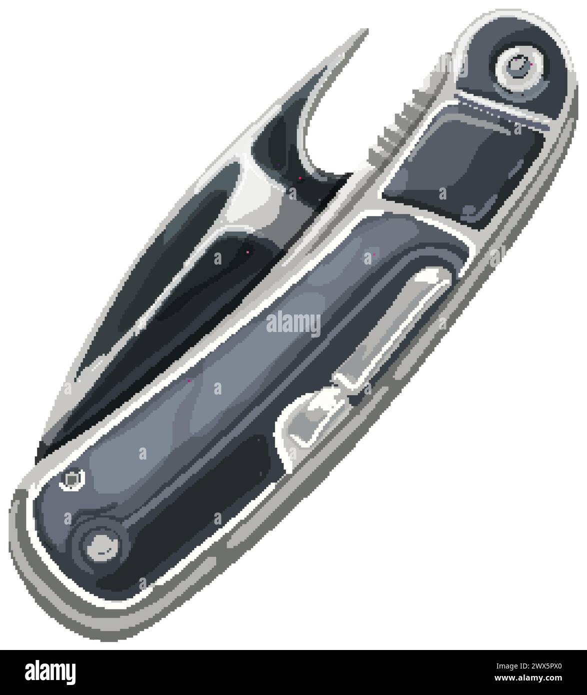 Vector graphic of a modern multifunctional pocket knife Stock Vector ...