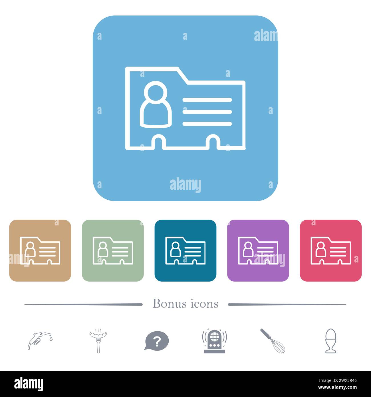 Rotary index card outline white flat icons on color rounded square ...