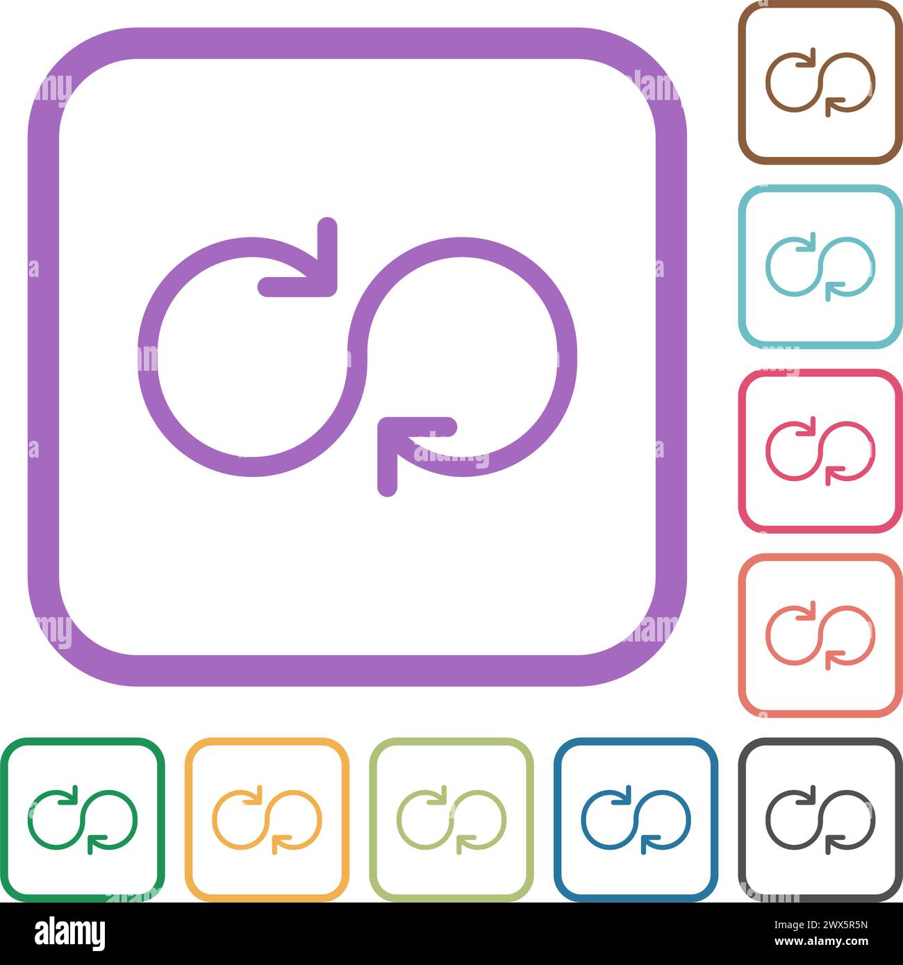 Cycle simple icons in color rounded square frames on white background Stock Vector Image & Art ...