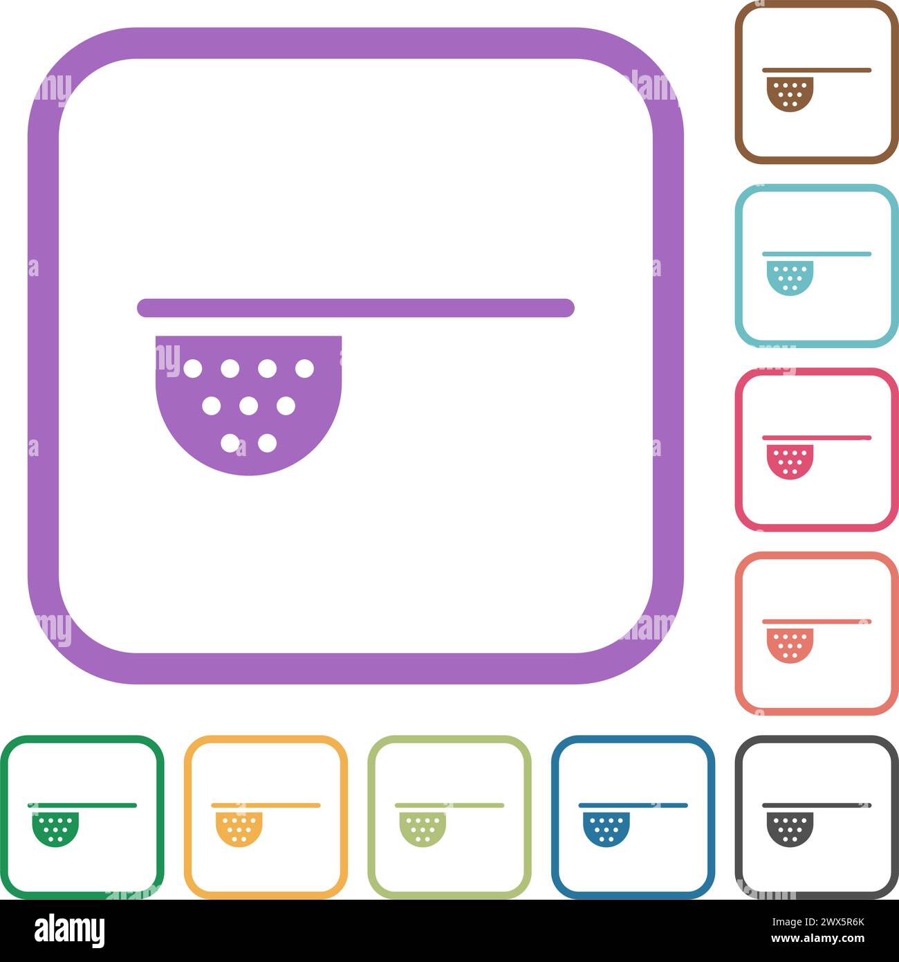 Tea stainer simple icons in color rounded square frames on white ...