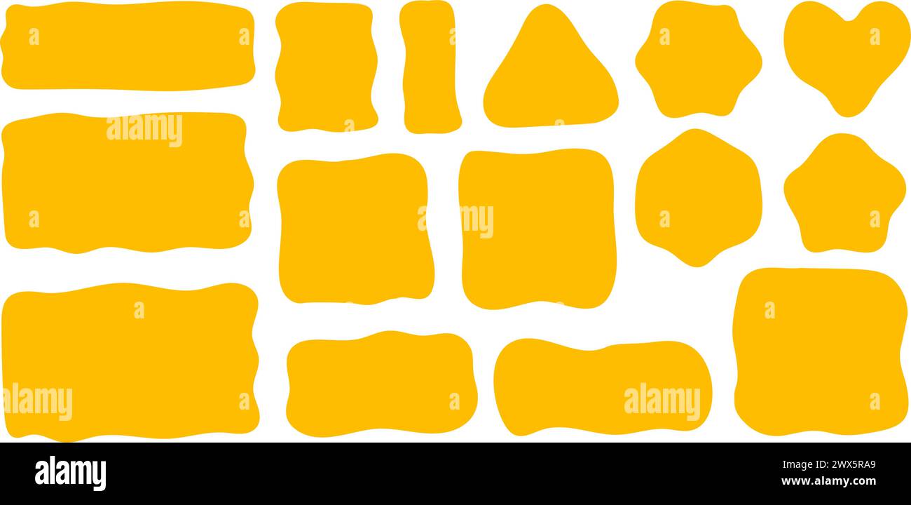 Abstract liquid shapes. Organic flat blobs. Irregular fluid bubbles ...